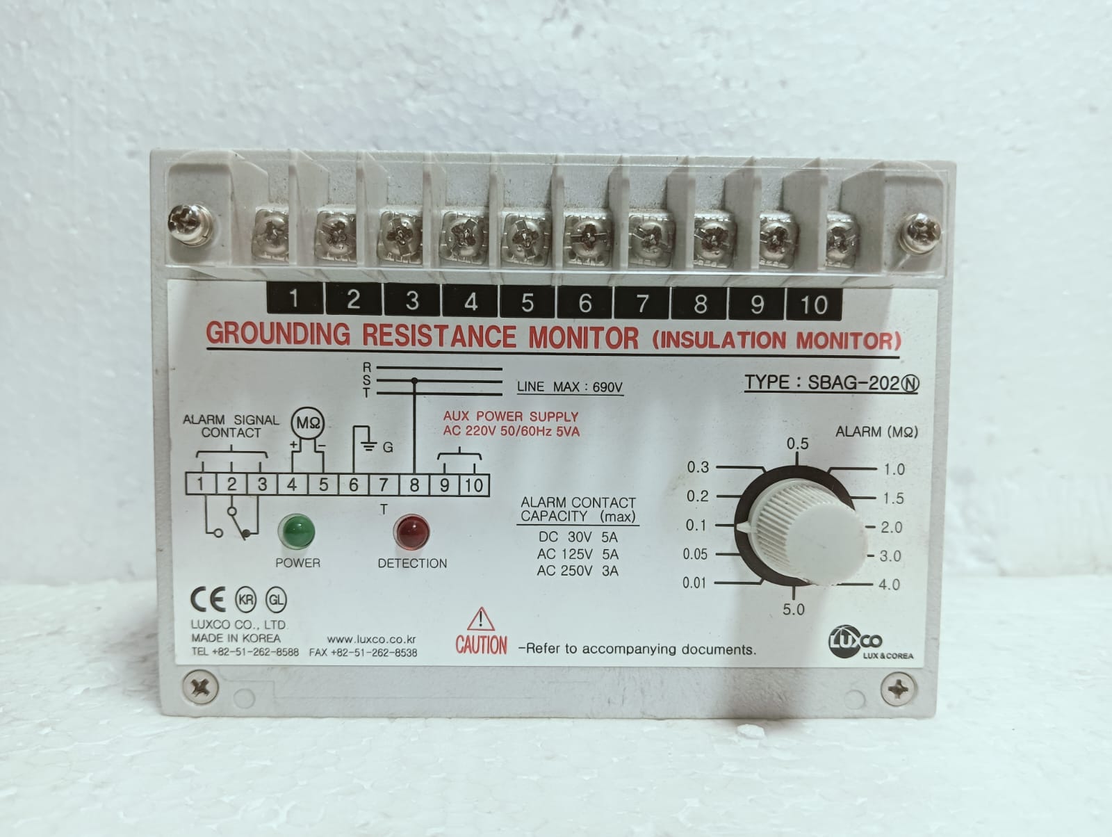 Luxco SBAG-202 Grounding Resistance Monitor (Insulation Monitor) - Al ...